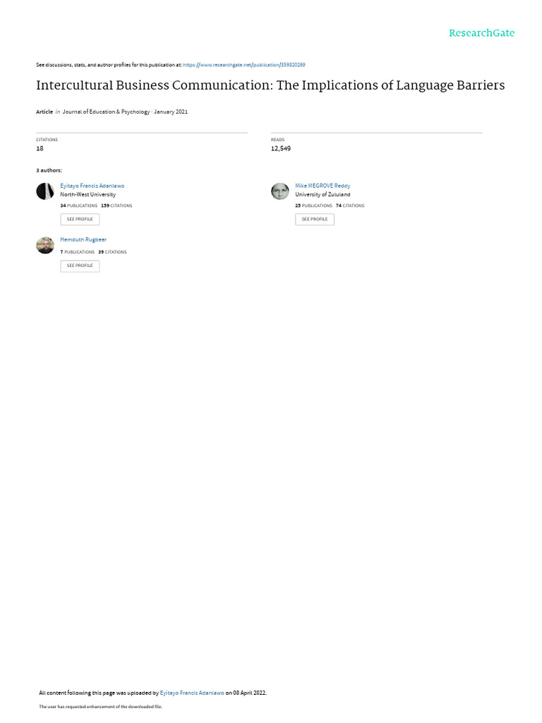 Intercultural Business Communication Paper | PDF | Cross Cultural Communication | Communication