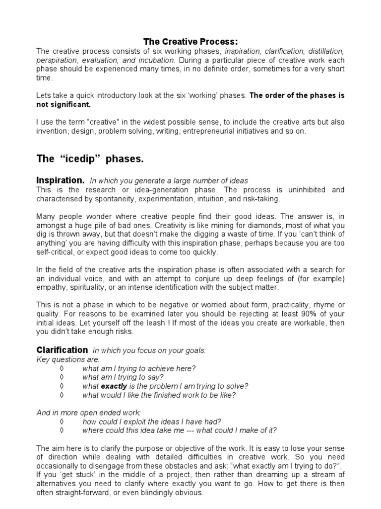 The Six Phases of the Creative Process: Inspiration, Clarification ...
