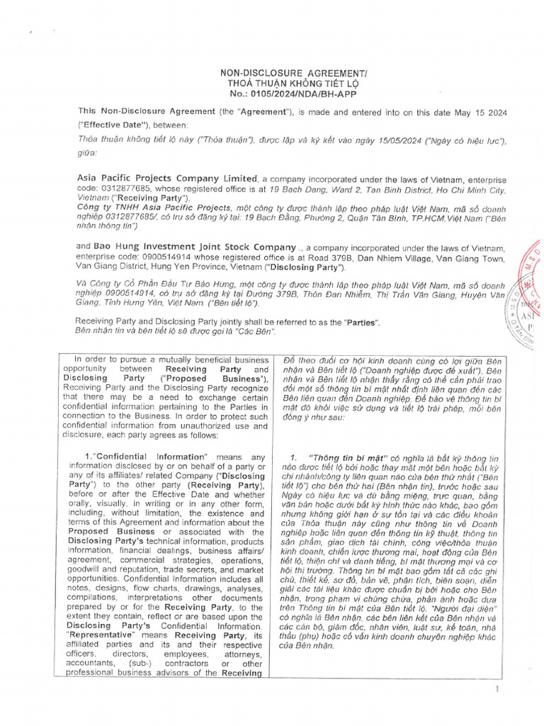 Thoa Thuan Bao Mat | PDF