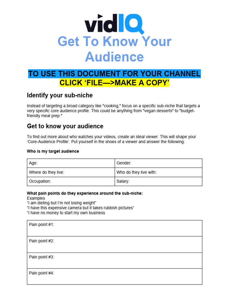 Get To Know Your Audience | PDF