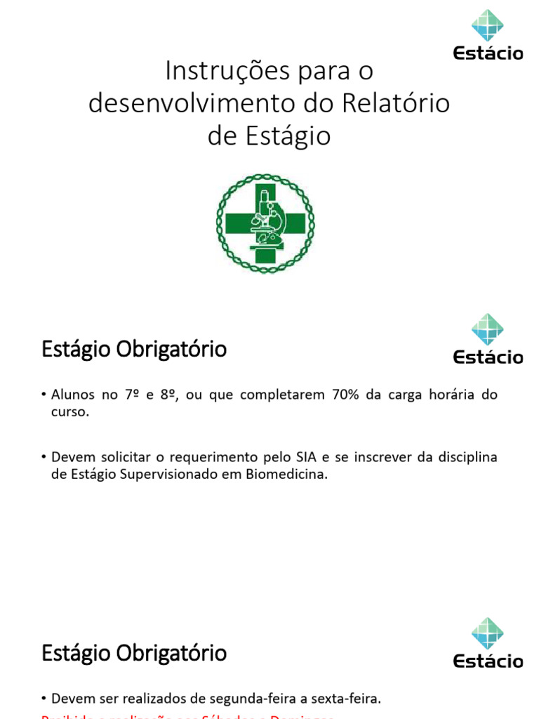 Instruçoes para Desenvolvimento de Estágio | PDF | Publicação