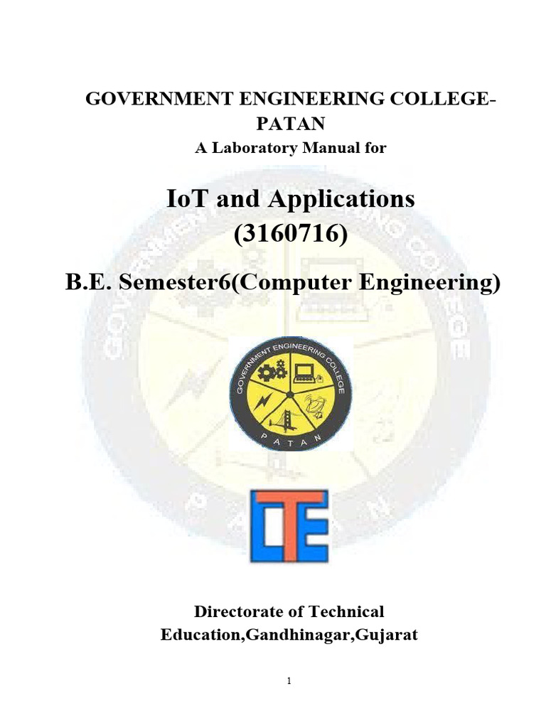 IOT and Applications - Lab Manual | PDF | Arduino | Engineering