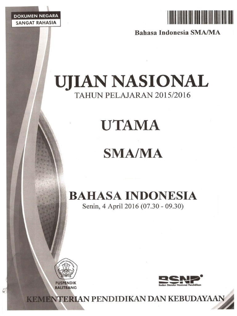 Soal UN Bahasa Indonesia SMA IPA-IPS Paket 3 | PDF