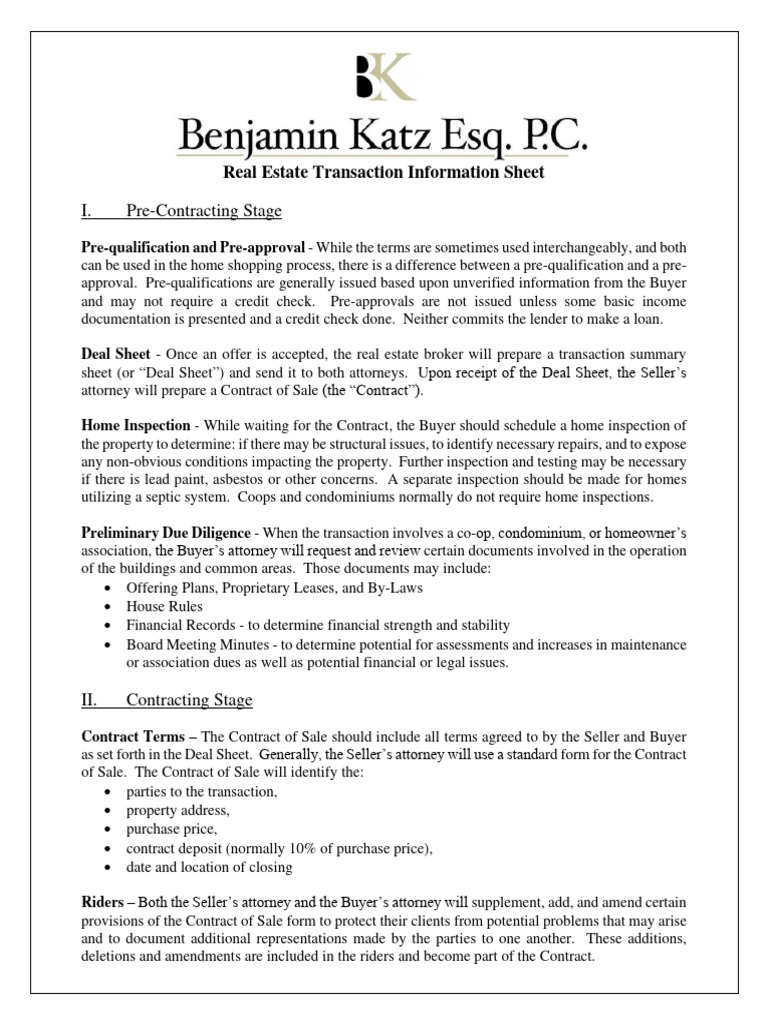 Real Estate Transaction Info Sheet | PDF | Mortgages | Loans