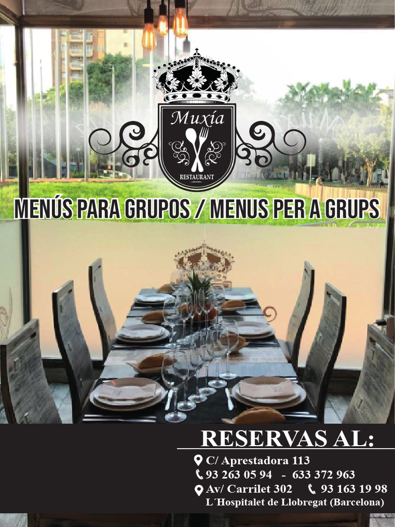 Menús para Grupos en Restaurant Muxía | PDF | Cocina mediterranea ...