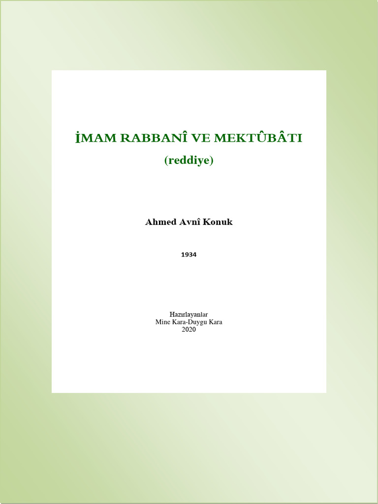 İmam Rabbani (?) Ve Mektubat | PDF