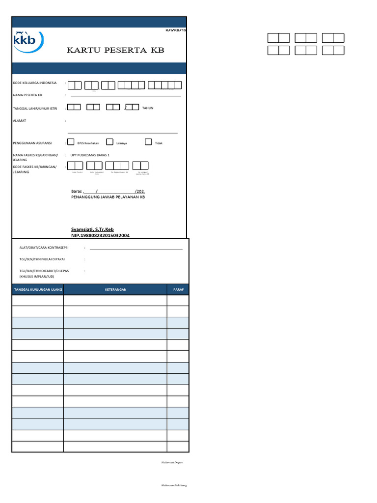 Formulir K I KB 15 | PDF