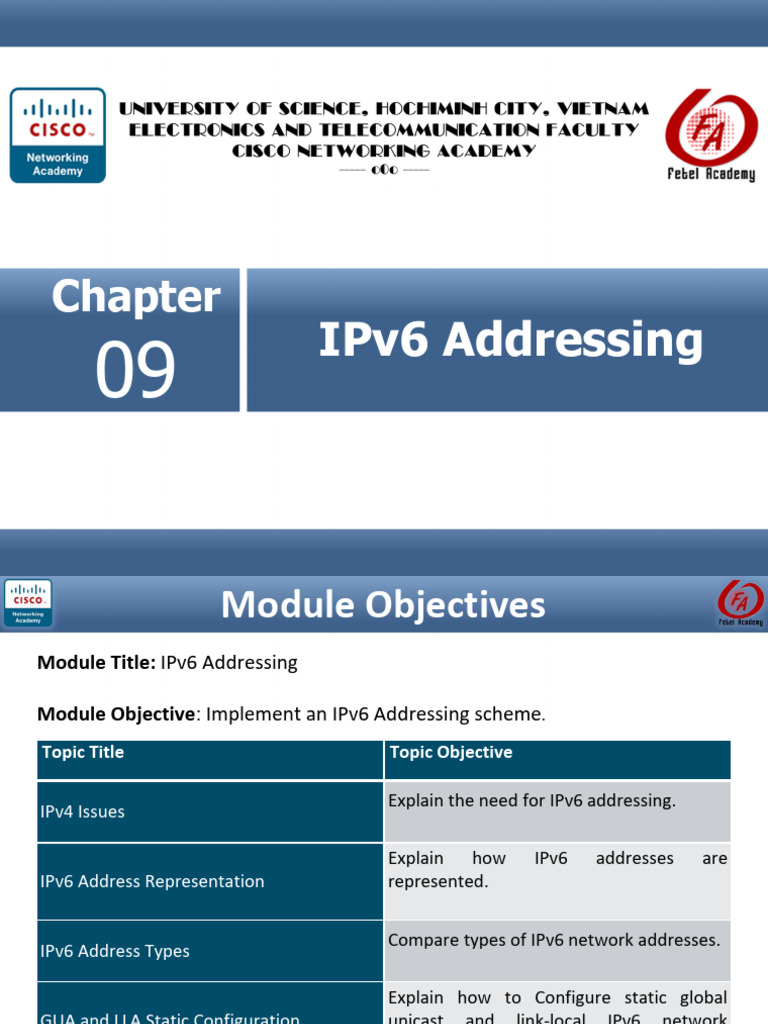 Chapter 9 - IPv6 Addressing | PDF | I Pv6 | Ip Address