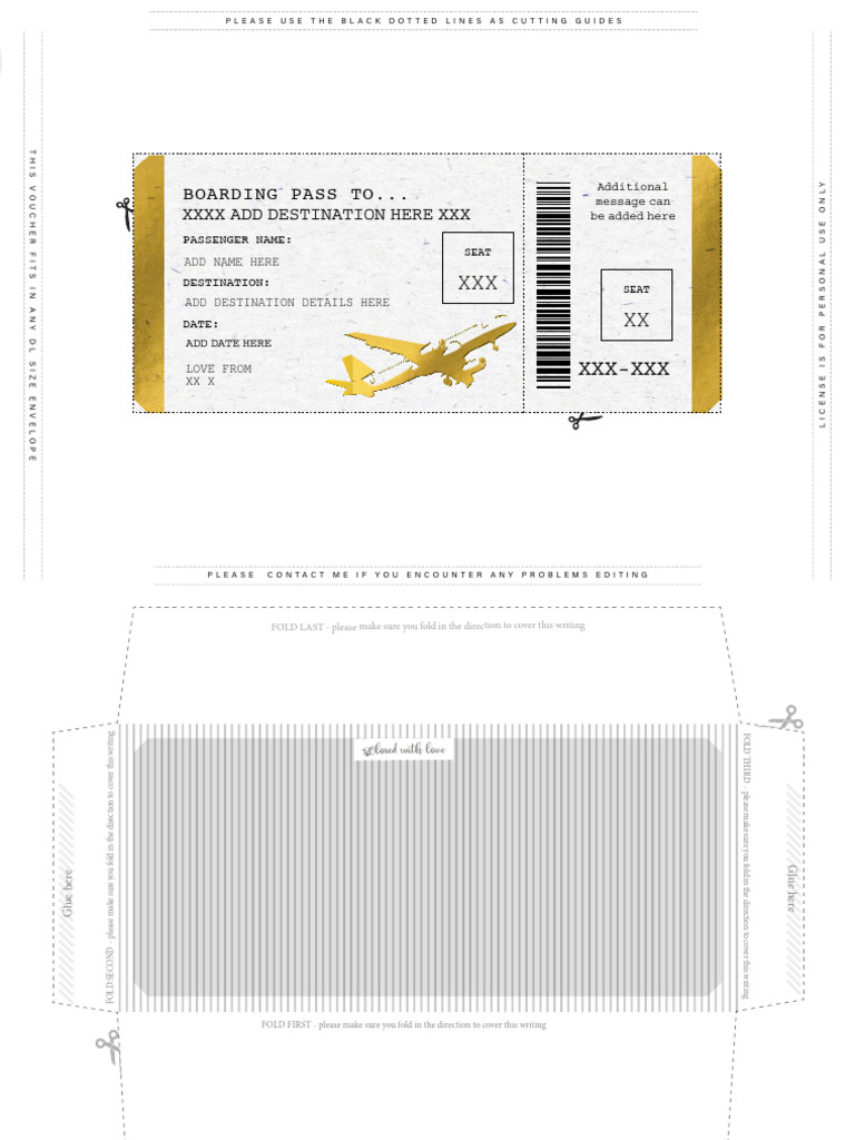 Customizable Boarding Pass Template | PDF