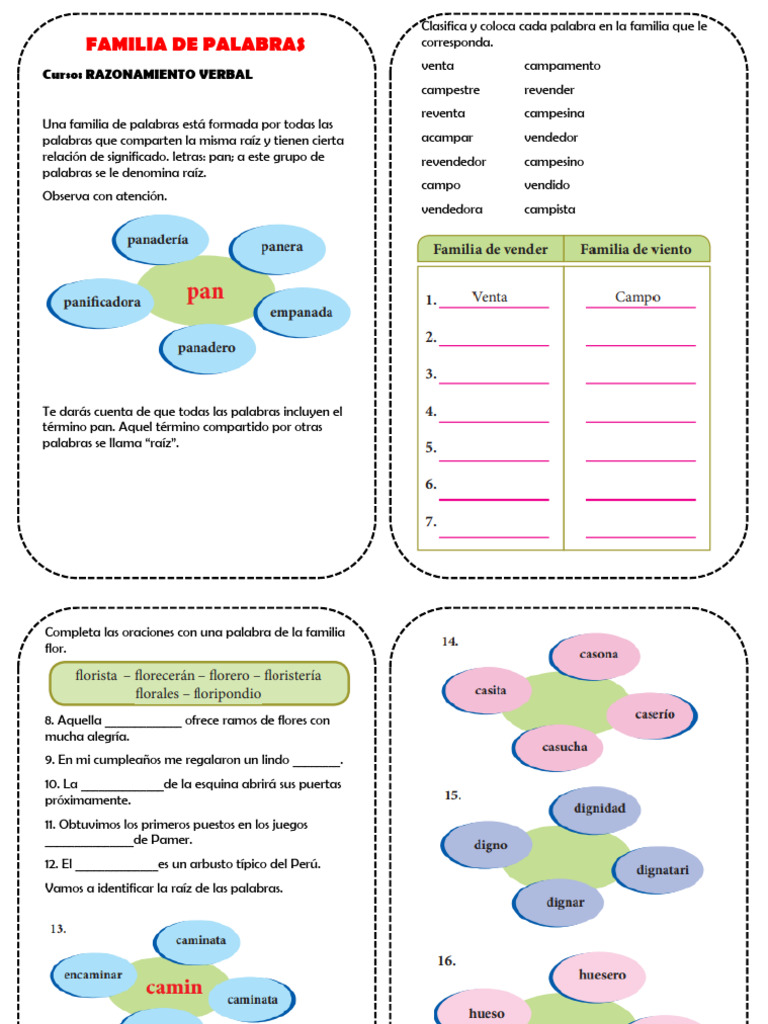 Familia de Palabras | PDF