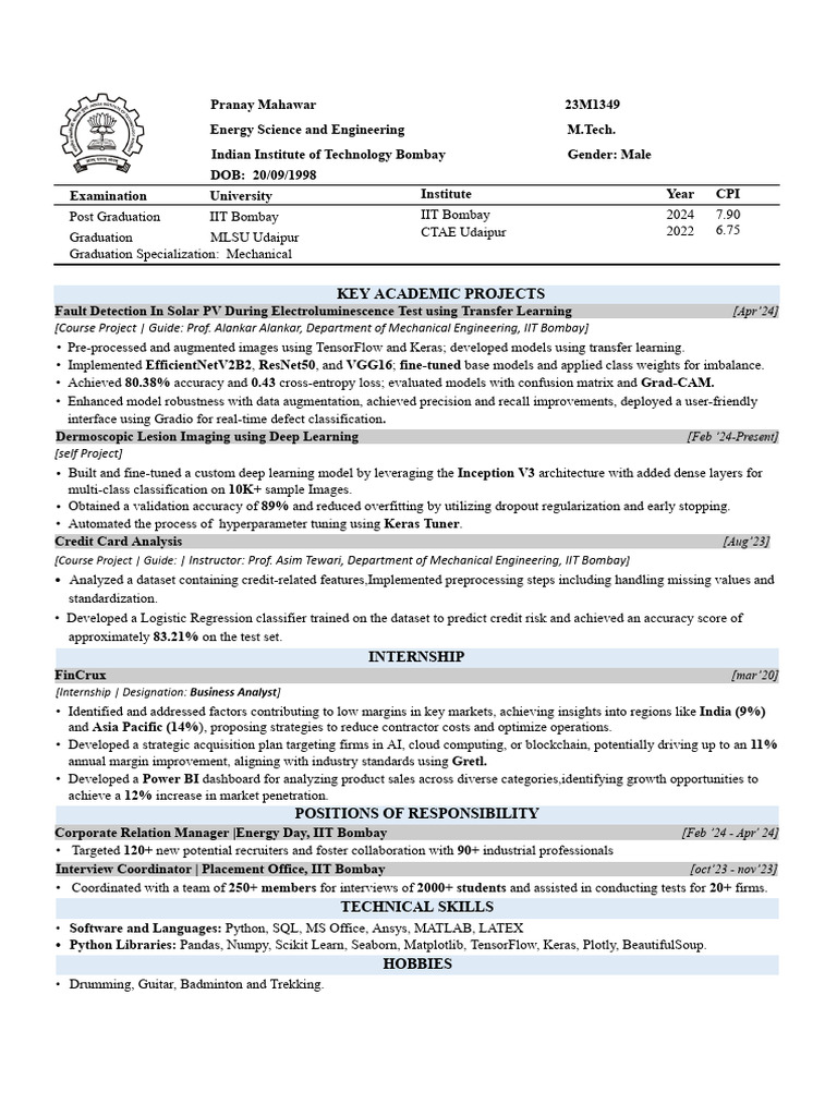 Pranay Mahawar 23M1349 | PDF | Deep Learning | Accuracy And Precision