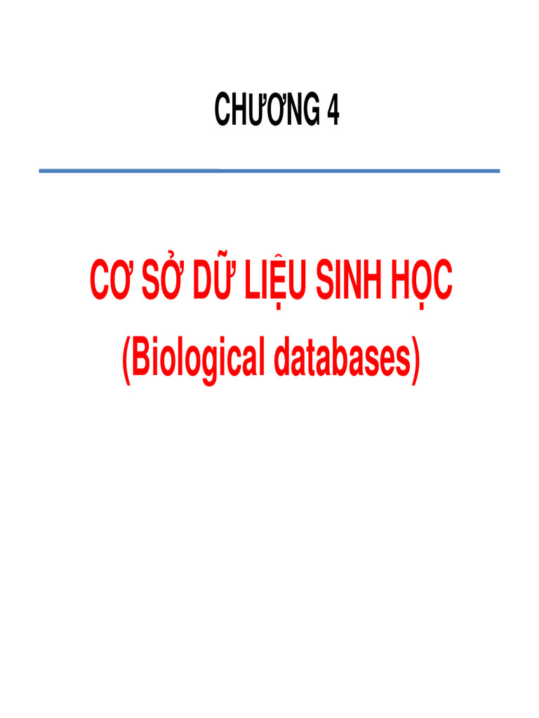 CSDL Sinh Hoc | PDF
