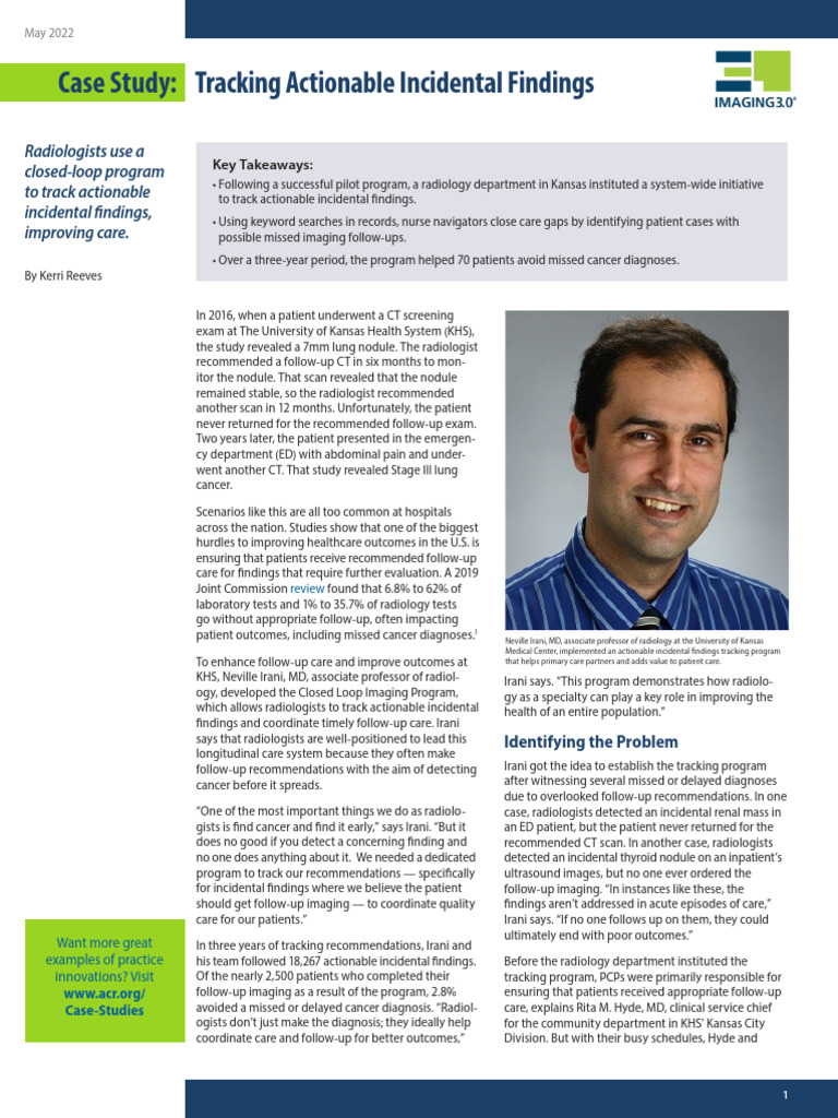 V4_Tracking Actionable Incidental Findings | Download Free PDF ...