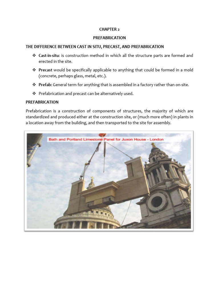 Modern Construction Tech CHAPTER 2 Handout | PDF | Precast Concrete ...