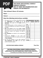 PLE PRIMARY LEAVING EXAMINATION MATHEMATICS 2024 | PDF