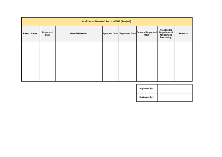 Additonal Demand Form Excel | PDF