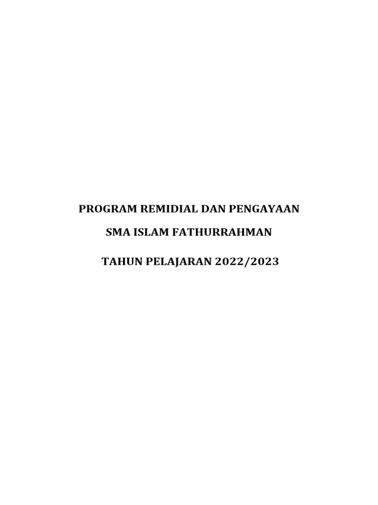 Poin 14 Program Remidial Dan Pengayaan | PDF