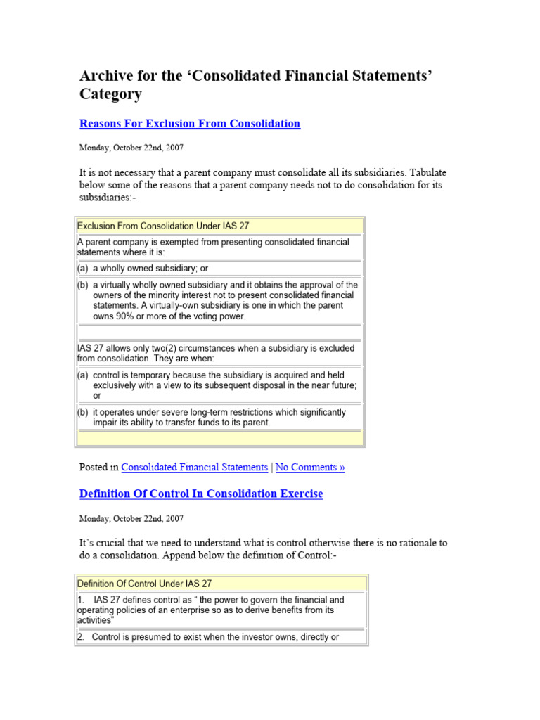 Consolidated Financial Statement | PDF | International Financial Reporting Standards | Investing