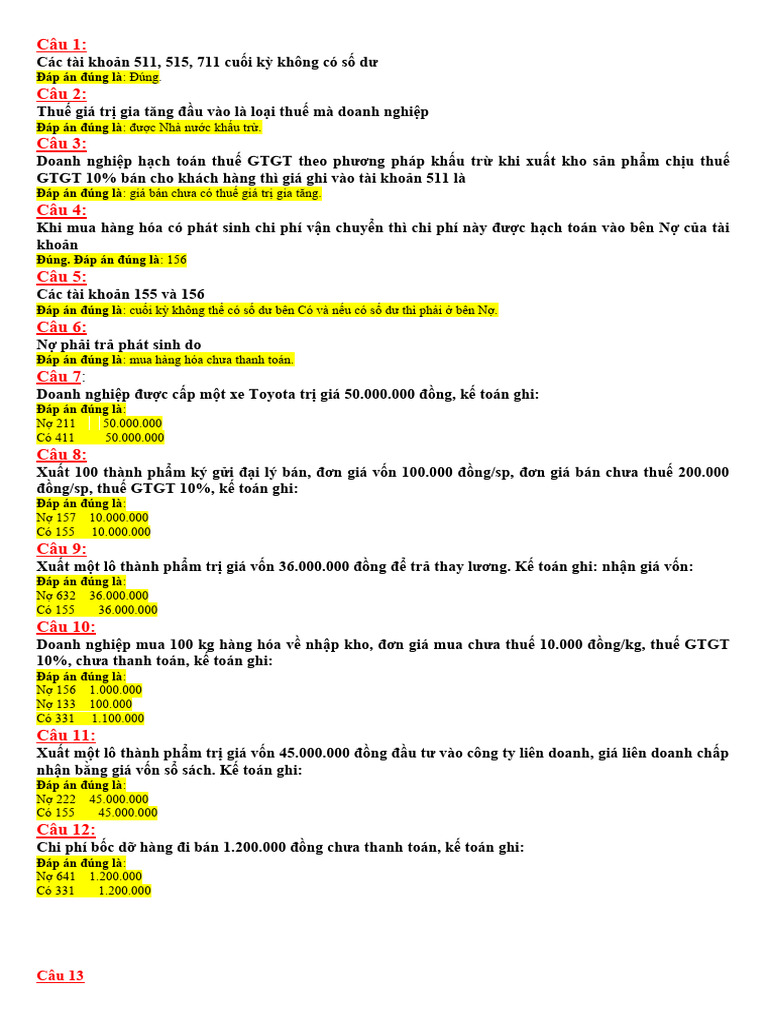 Ke Toan Tai Chinh 2 | PDF