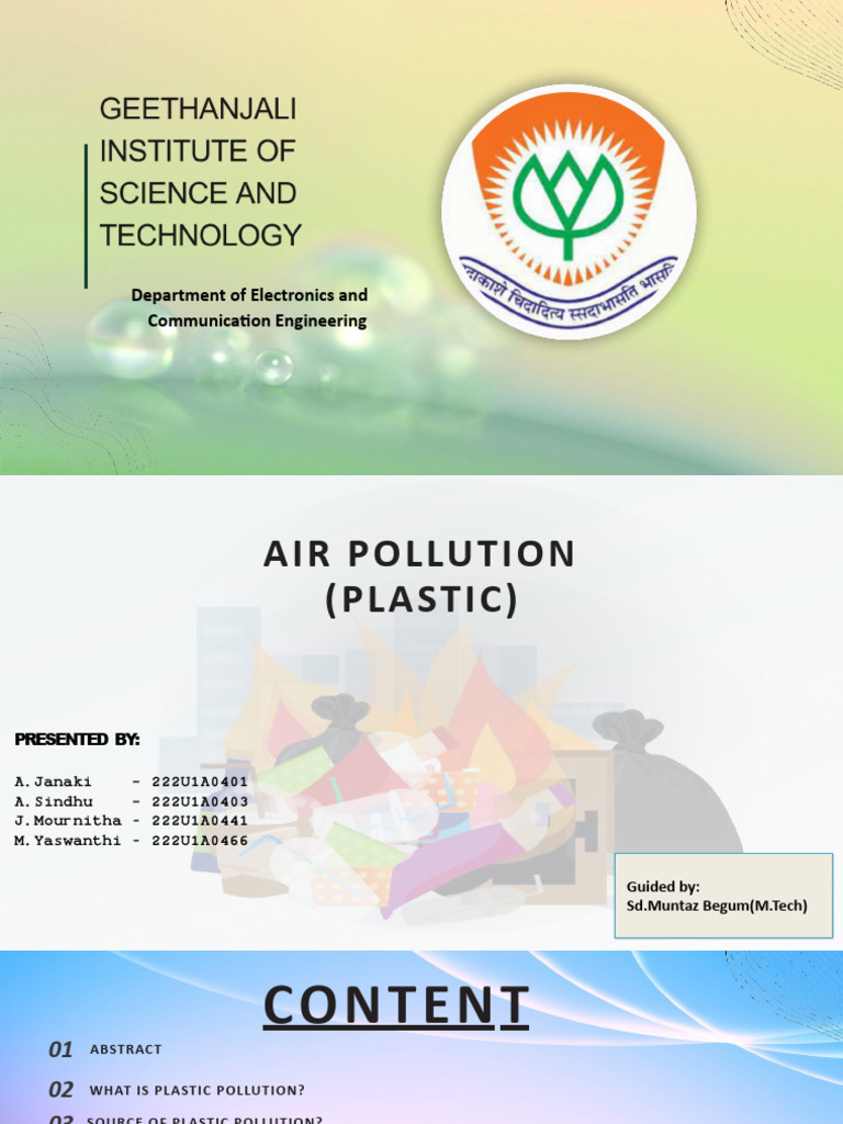 Air Pollution Ppt | PDF | Pollution | Plastic