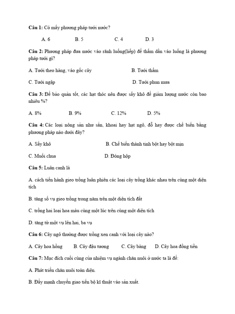 ÔN TẬP GKII CN7 | PDF