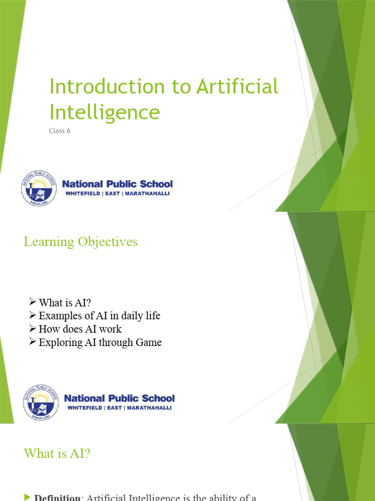 Introduction to AI for Class 6 Students | PDF | Artificial Intelligence ...
