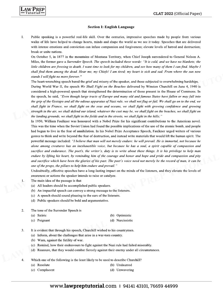 Clat 2022 | PDF