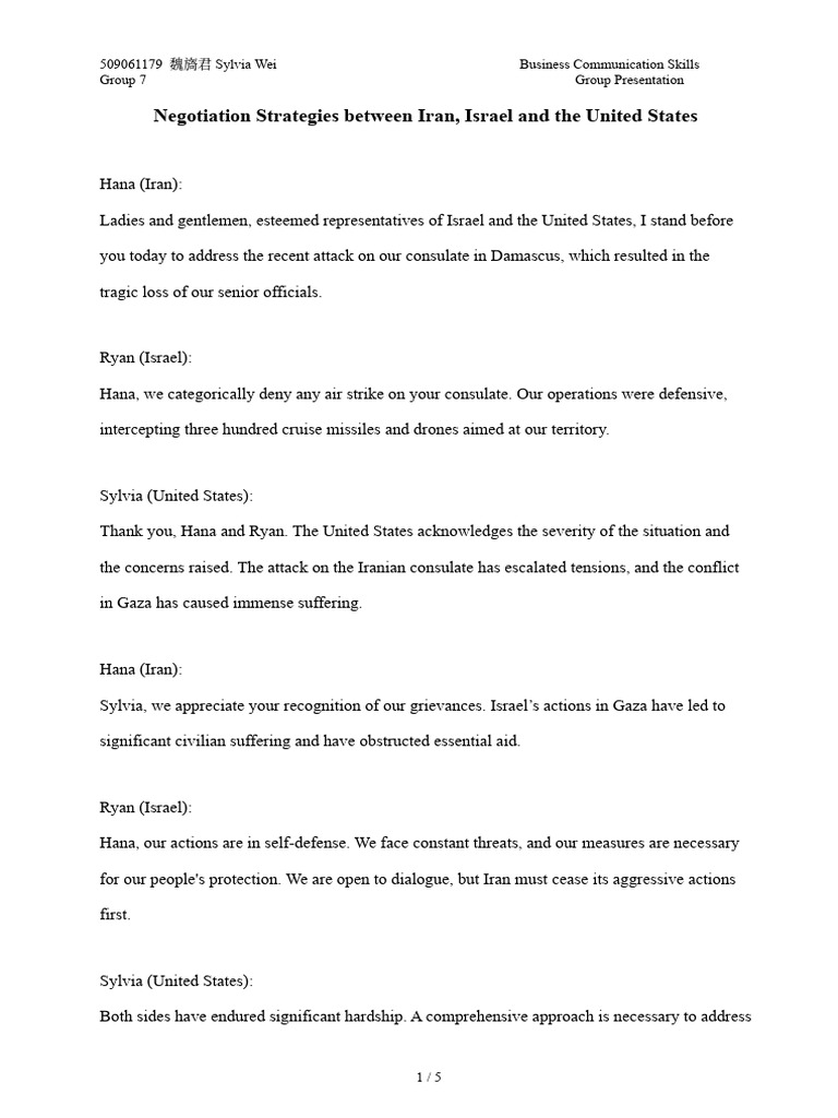 談判技巧Group7 | PDF | United Nations | International Relations