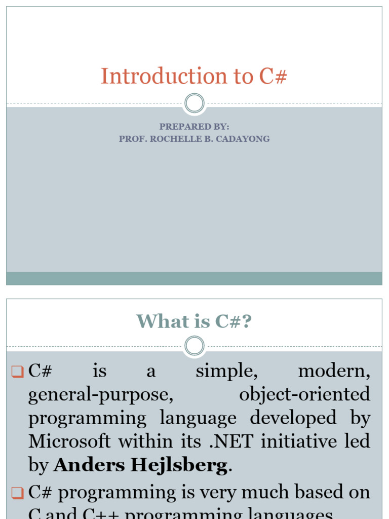 2 Introduction To C | PDF | C Sharp (Programming Language) | Information Technology