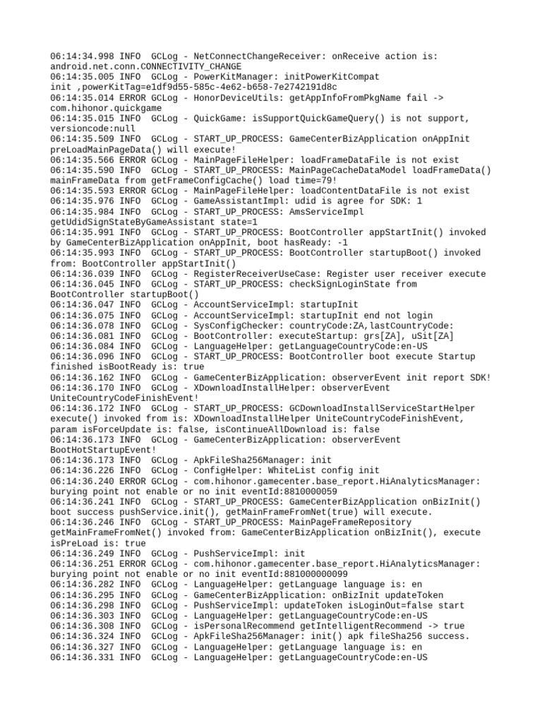 GameCenter Startup Log Insights | PDF | Computer Science | Computing