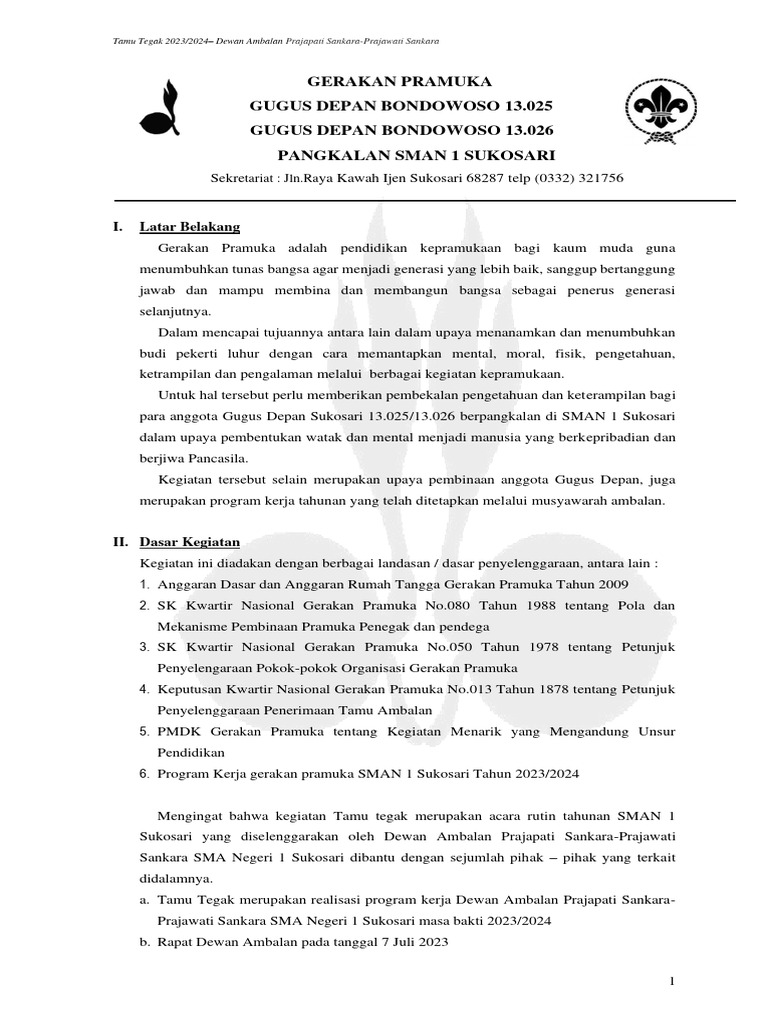 PROPOSAL BARU Tamu Tegak | PDF