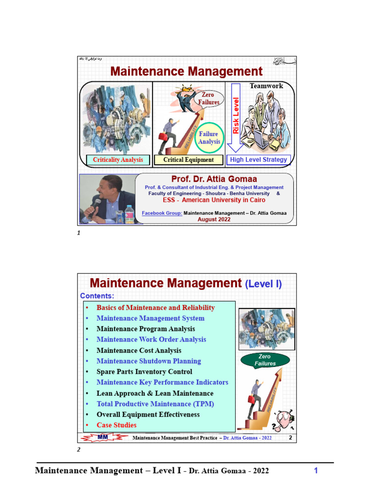 Maintenance Management Best Practices Guide | PDF | Reliability ...