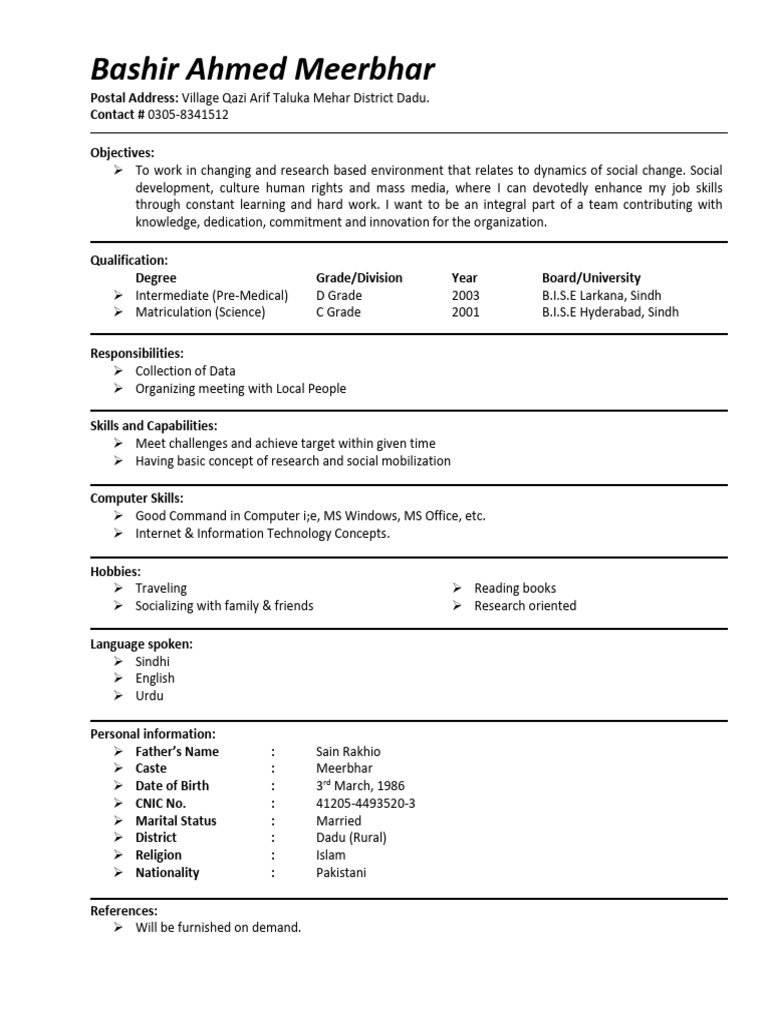 Bashir Ahmed (CV) | PDF