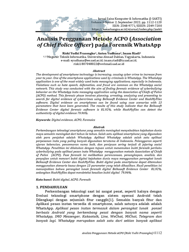 Analisis Penggunaan Metode ACPO PADA WHATSAPP | PDF | Komputer ...