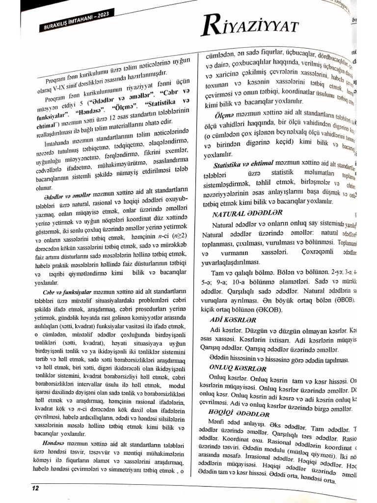 9cu Sinif Program 2023 | PDF