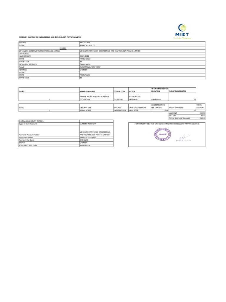 MP - ASSESSMENT INVOICE BILL - Batch 2 | PDF | Financial Services ...