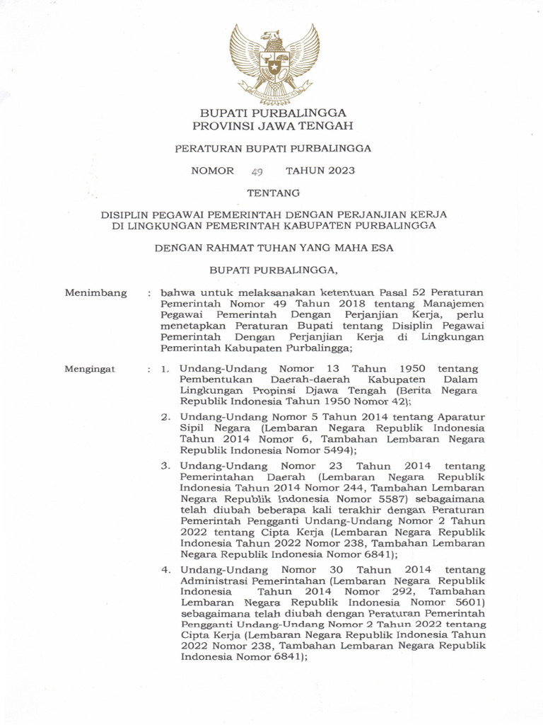 PERBUP NO 49 TH 2023 Ocr | PDF