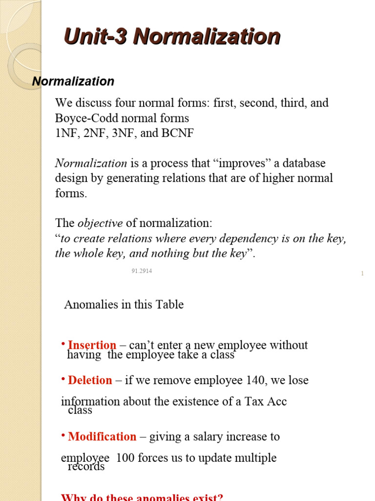 DBMS 3.1 Normalization | PDF | Databases | Data Management