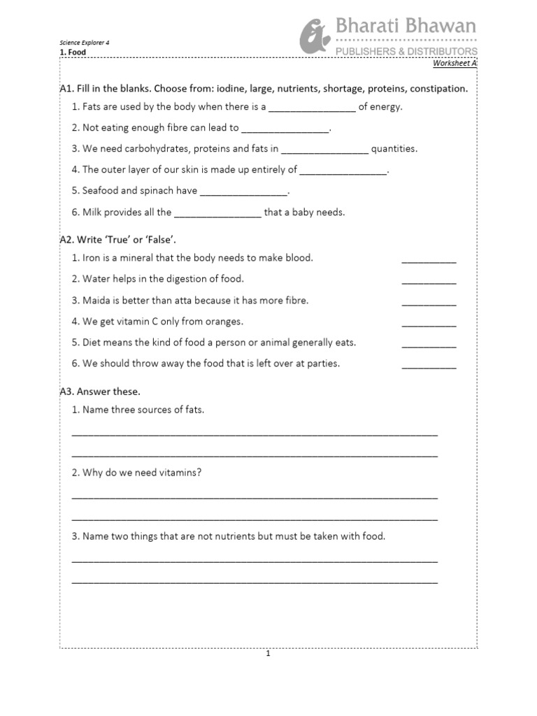 Science Explorer 4 Worksheets | PDF | Tooth | Digestion