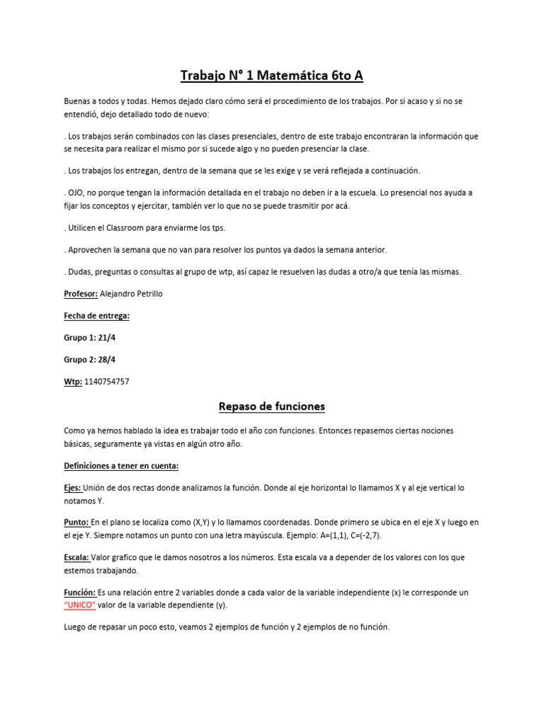 Matematica 6to A TP 1 | PDF | Logaritmo | Función (Matemáticas)