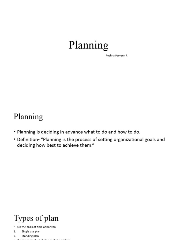 Types of Plan | PDF | Strategic Planning | Goal