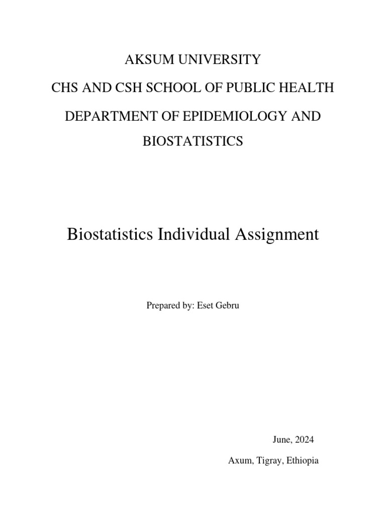 NAY Eset Assignment - Biostatistics Final | PDF | Standard Error | Descriptive Statistics