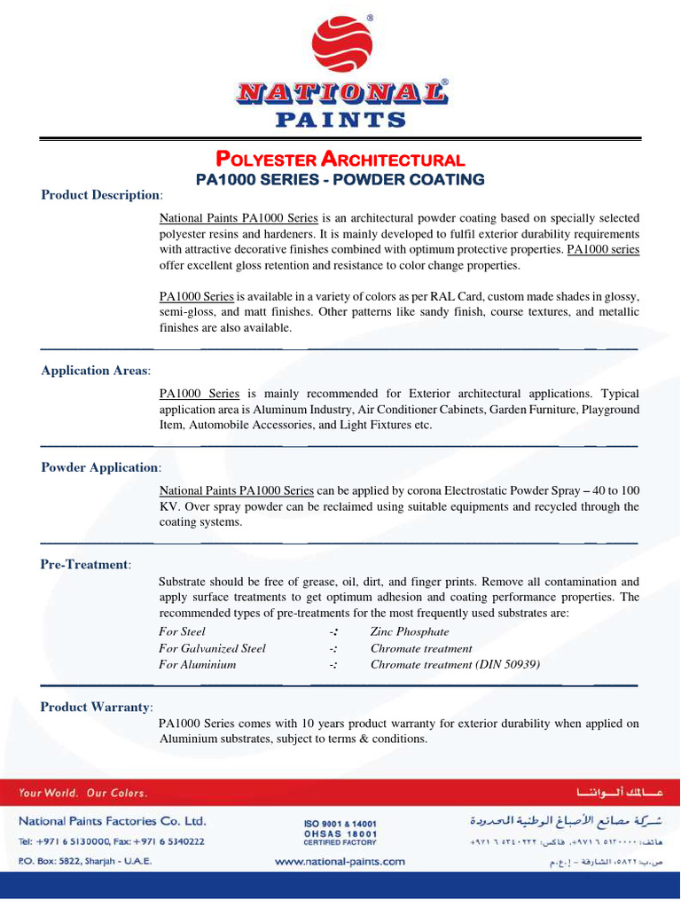 TDS Polyester Architectural | PDF | Coating | Building Materials