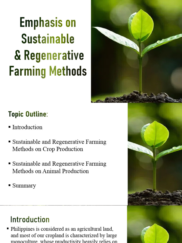 Emphasis On Sustainable Regenerative Farming Methods Pdf