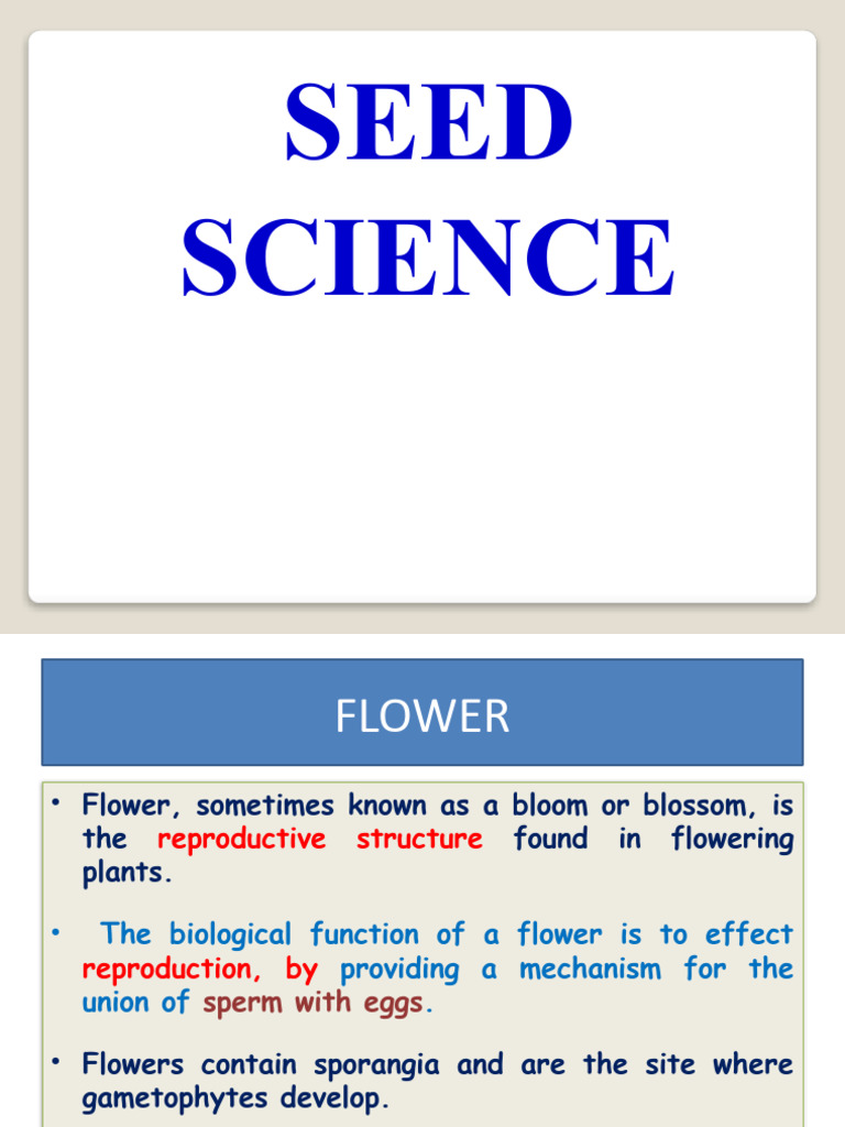 Seed Science Introduction | PDF | Flowers | Seed