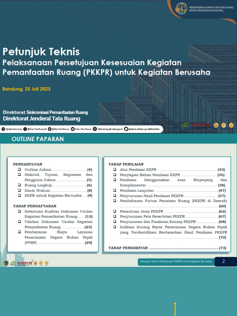 Utama - Petunjuk Teknis PKKPR Berusaha | PDF
