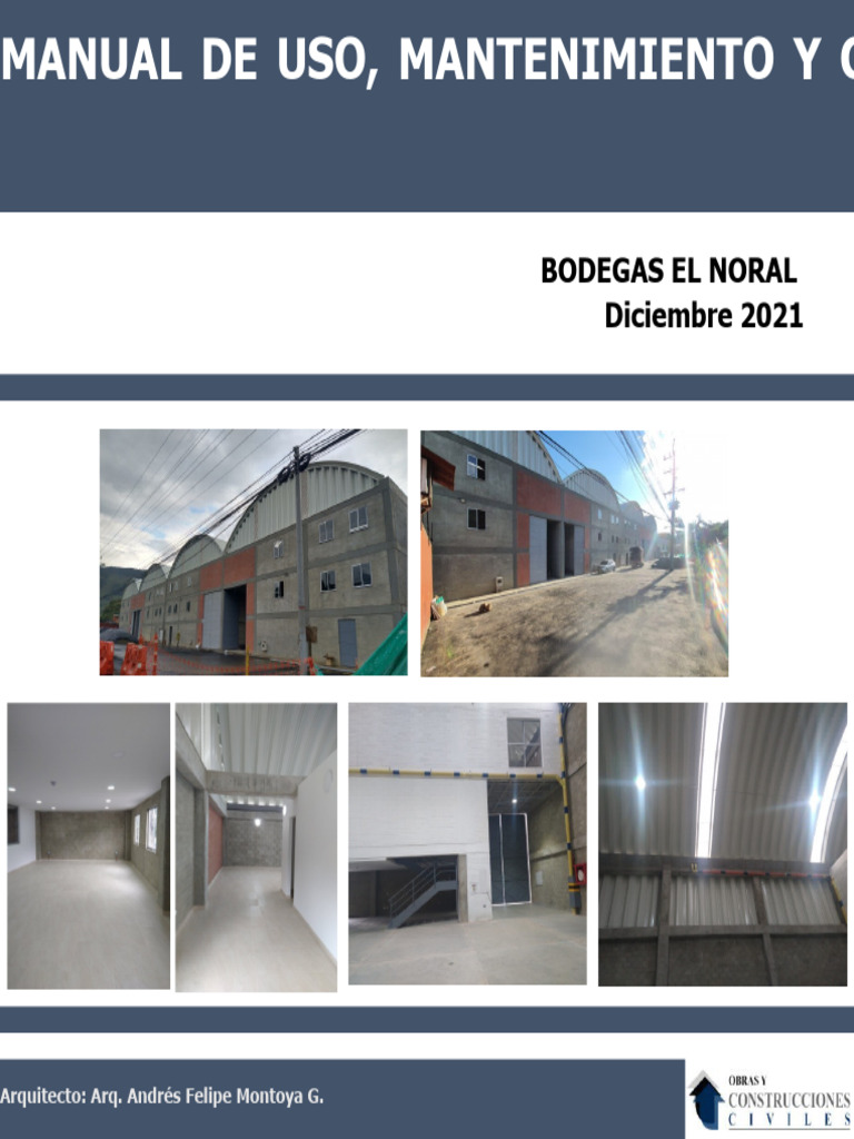 Manual de Uso, Mantenimiento y Conservación Bodegas El Noral | PDF | Fundación (Ingeniería ...