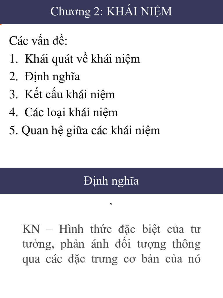 Logic Chương 2 - Khai Niem | PDF