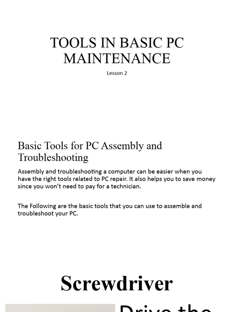Computer Lesson 2 | PDF