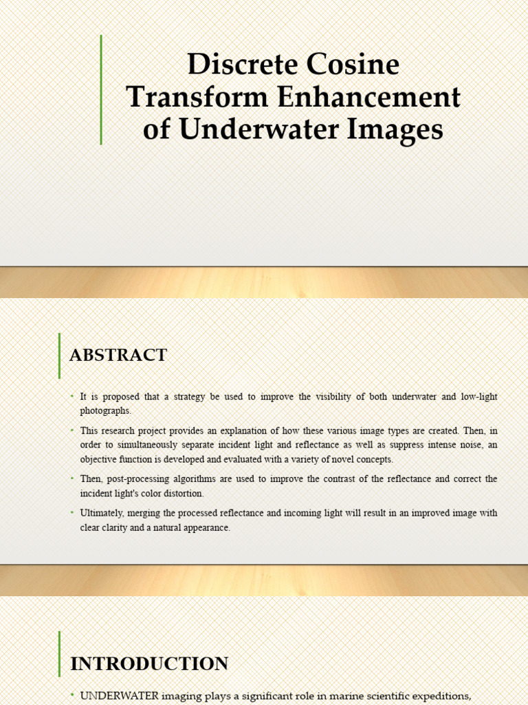 Underwater Image Enhancement Using Discrete Cosine Transform | PDF | Computer Programming ...